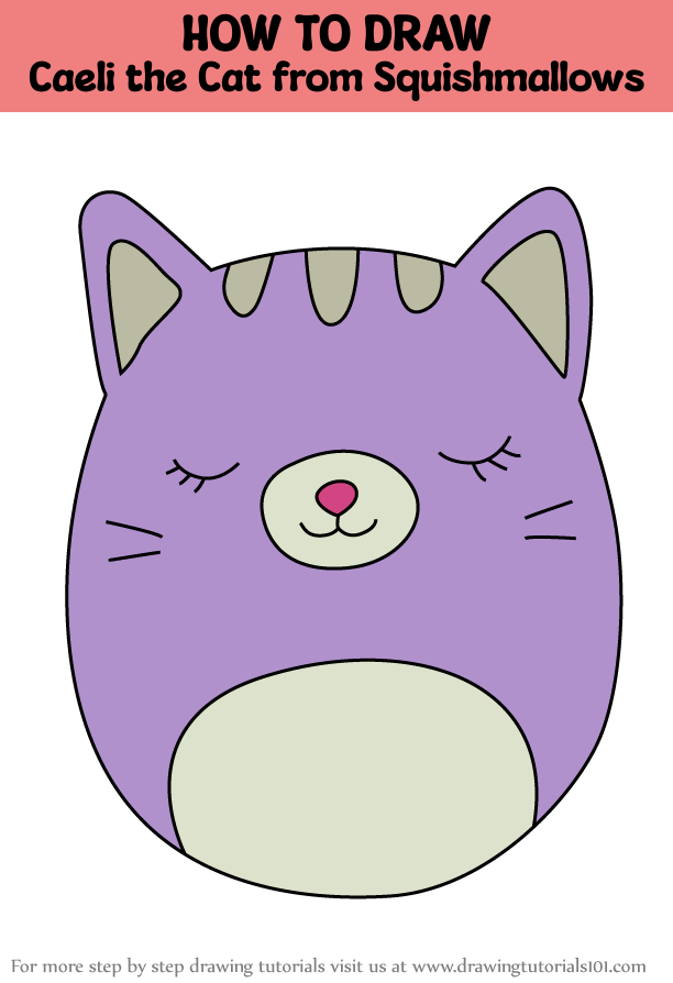 How to Draw Caeli the Cat from Squishmallows (Squishmallows) Step by ...