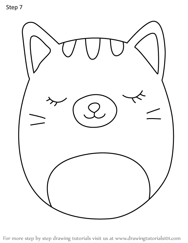 How to Draw Caeli the Cat from Squishmallows (Squishmallows) Step by ...