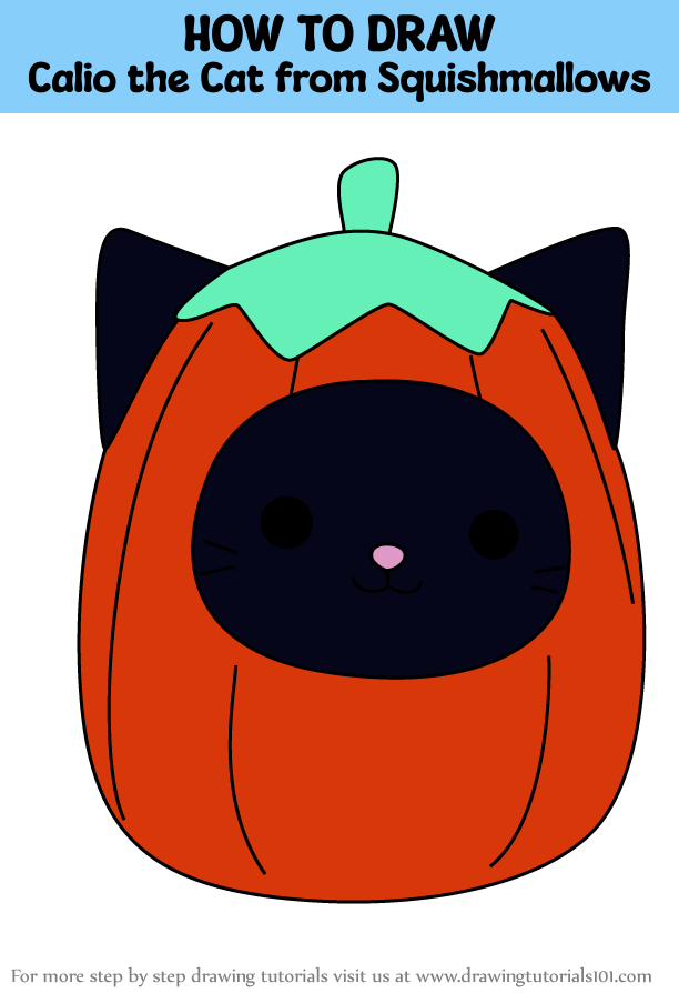 How to Draw Calio the Cat from Squishmallows (Squishmallows) Step by ...