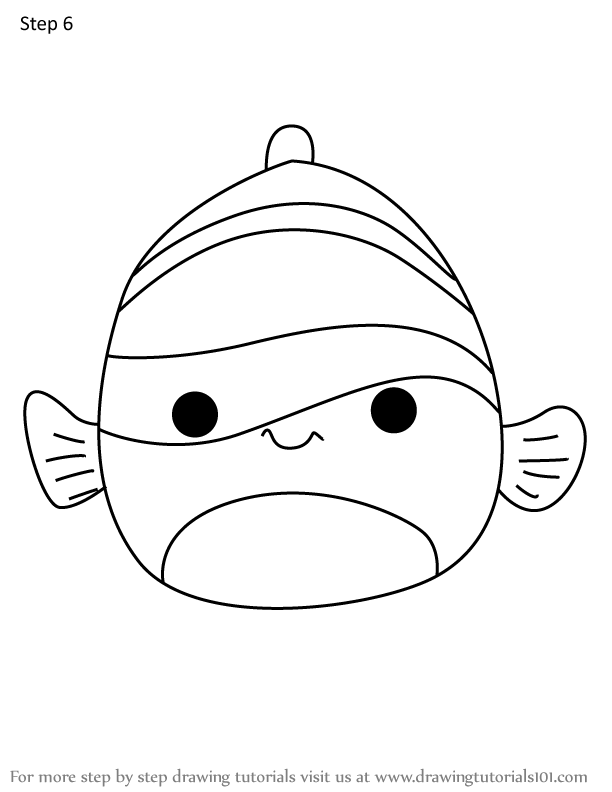 How to Draw Canda the Fish from Squishmallows (Squishmallows) Step by ...