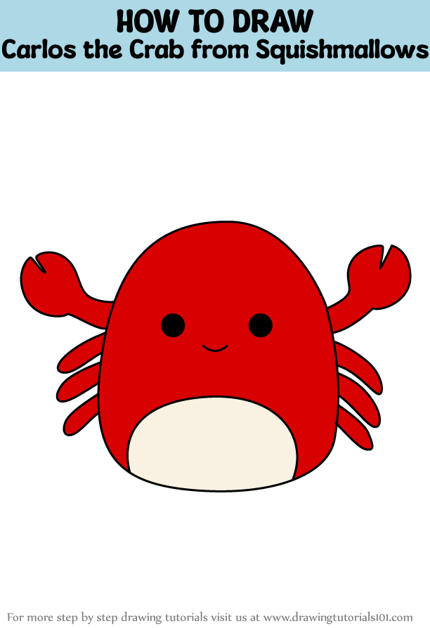 How to Draw Carlos the Crab from Squishmallows (Squishmallows) Step by ...