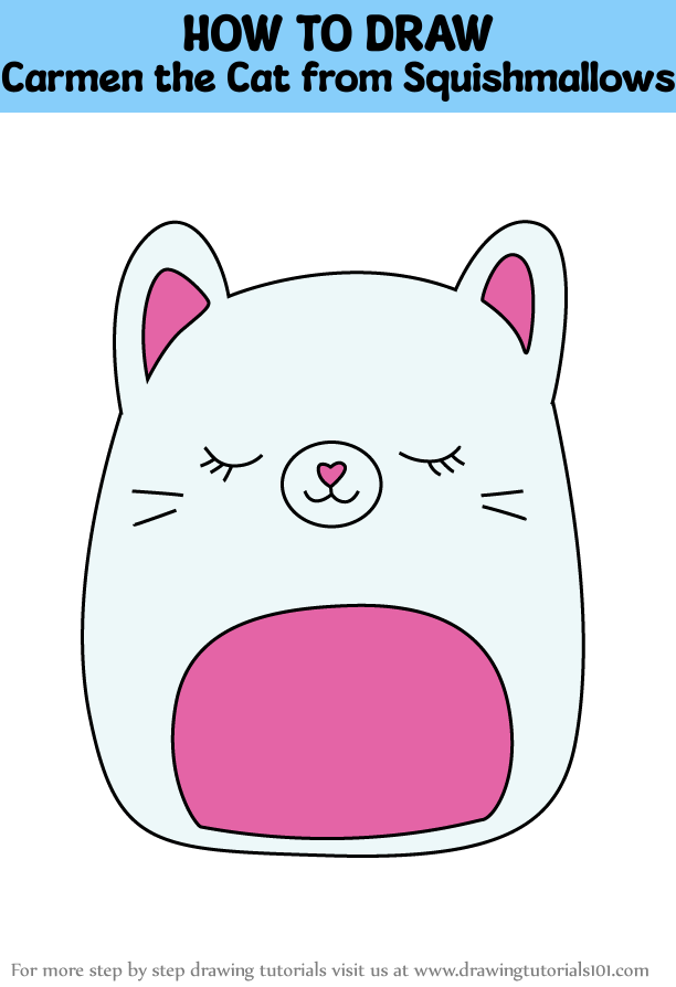 How to Draw Carmen the Cat from Squishmallows (Squishmallows) Step by ...