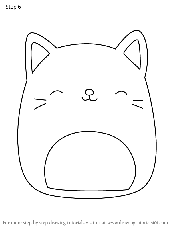 How to Draw Catarina the Cat from Squishmallows (Squishmallows) Step by ...