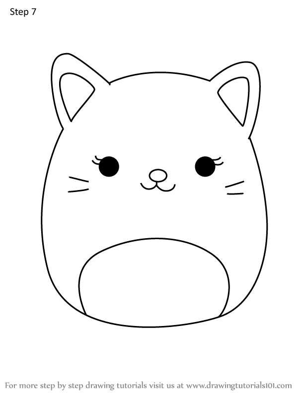 How to Draw Celenia the Cat from Squishmallows (Squishmallows) Step by ...