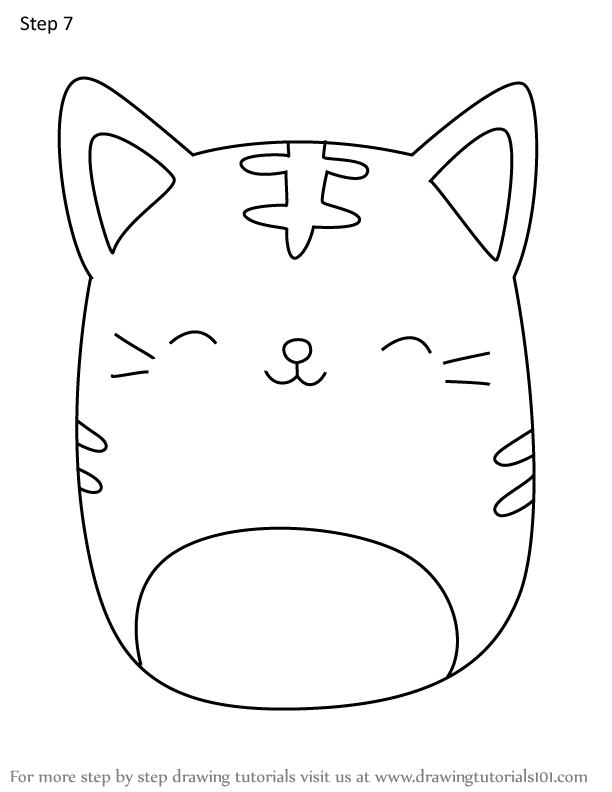 How to Draw Chase the Cat from Squishmallows (Squishmallows) Step by ...