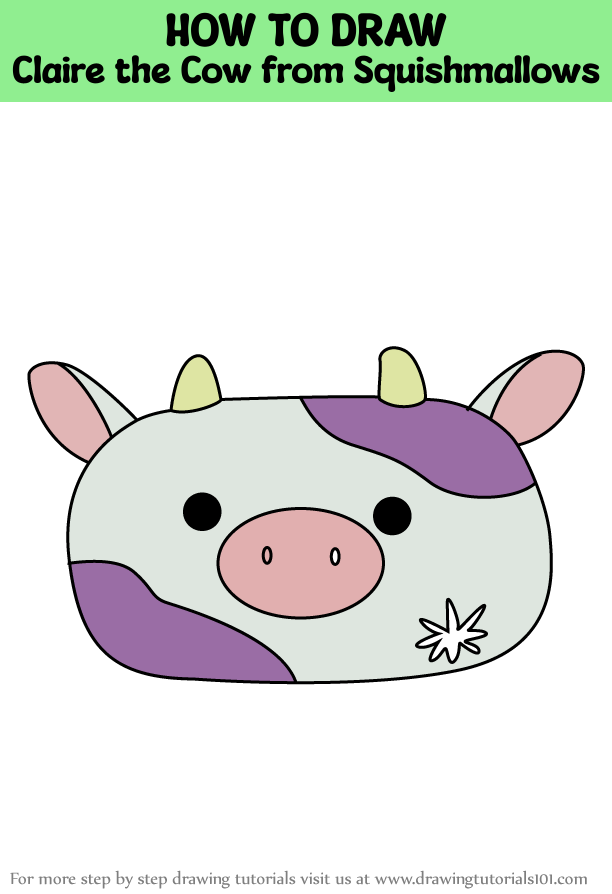 How to Draw Claire the Cow from Squishmallows (Squishmallows) Step by ...