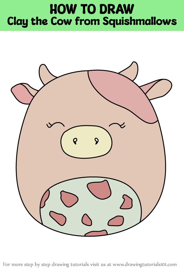 How to Draw Clay the Cow from Squishmallows (Squishmallows) Step by ...