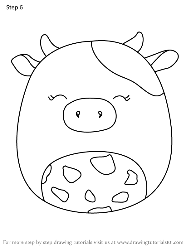 How to Draw Clay the Cow from Squishmallows (Squishmallows) Step by ...