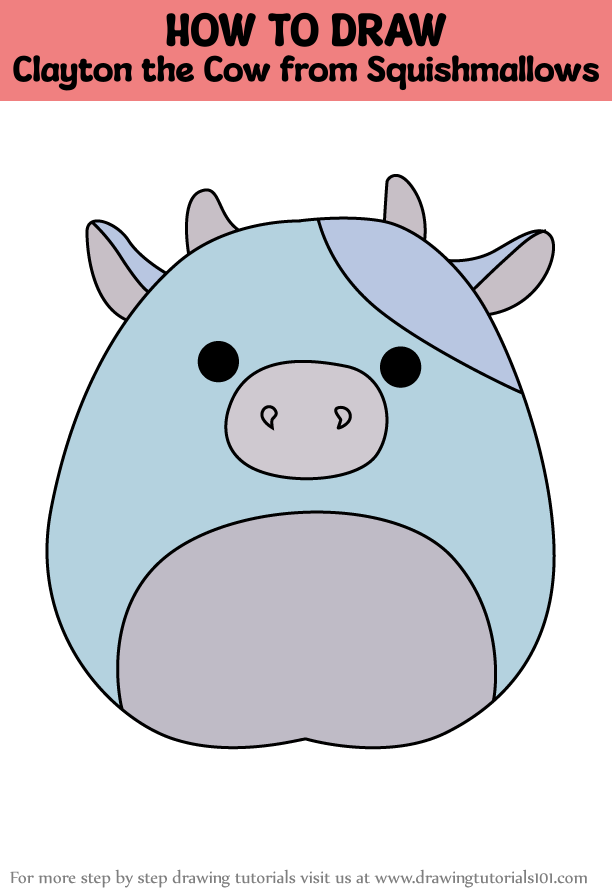 How to Draw Clayton the Cow from Squishmallows (Squishmallows) Step by ...