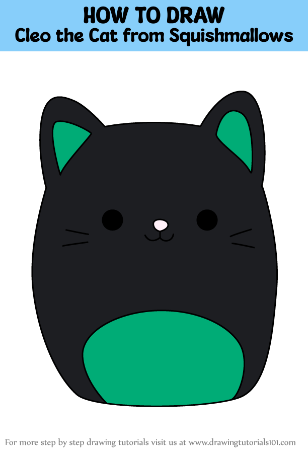 How to Draw Cleo the Cat from Squishmallows (Squishmallows) Step by ...
