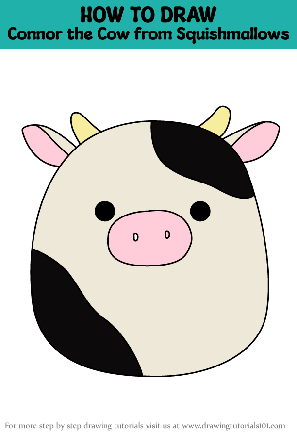 How to Draw Connor the Cow from Squishmallows (Squishmallows) Step by ...