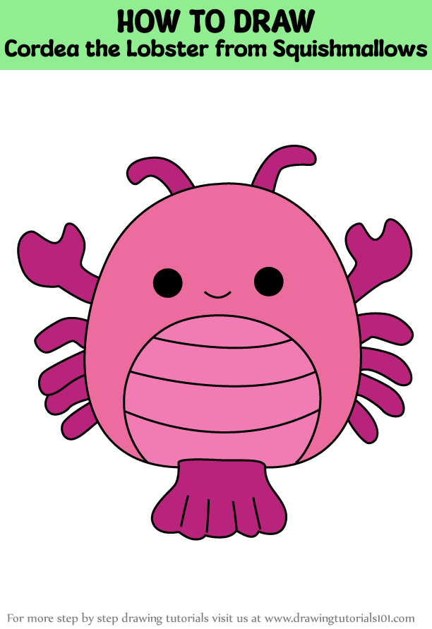 How to Draw Cordea the Lobster from Squishmallows (Squishmallows) Step ...