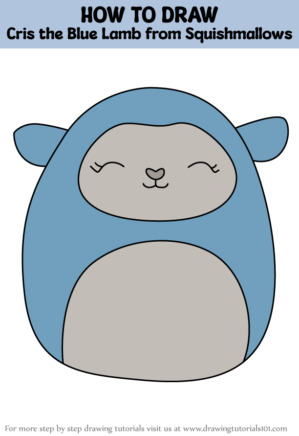 How to Draw Cris the Blue Lamb from Squishmallows (Squishmallows) Step by Step ...