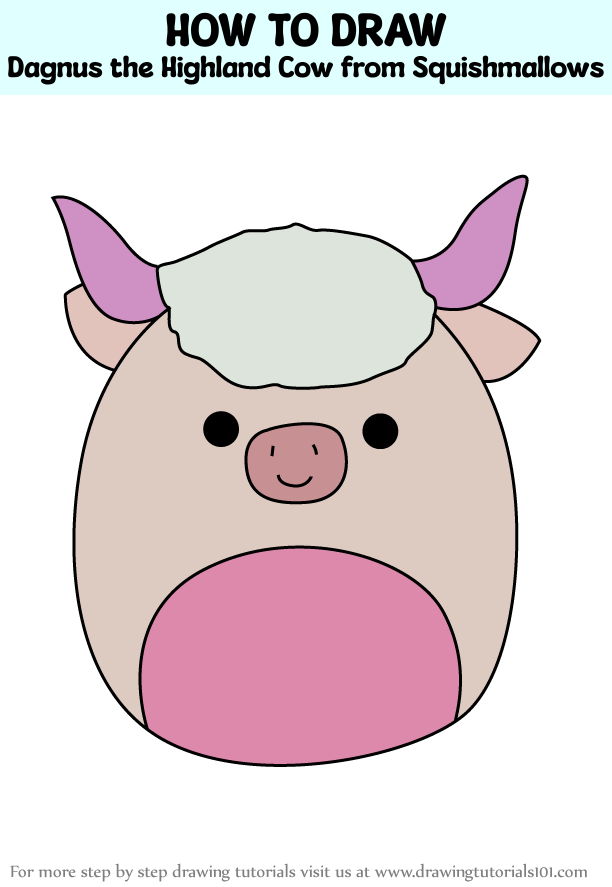 How to Draw Dagnus the Highland Cow from Squishmallows (Squishmallows ...