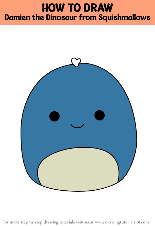 How to Draw Damien the Dinosaur from Squishmallows (Squishmallows) Step ...
