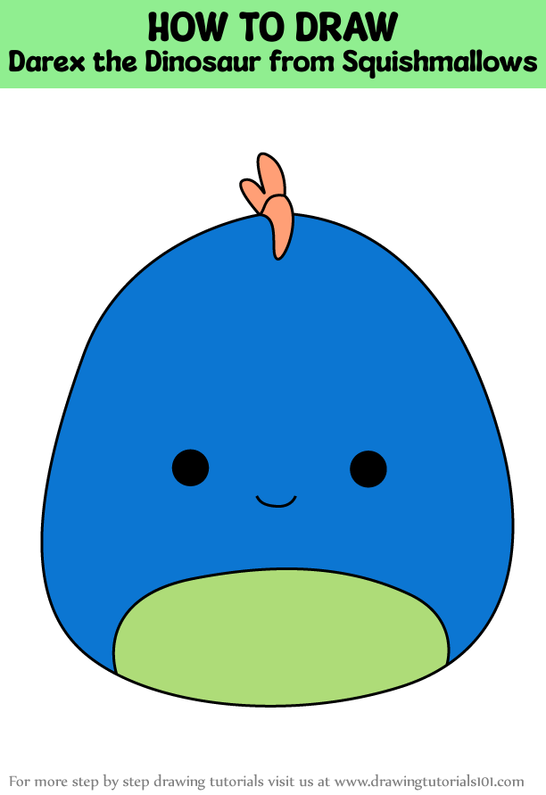 How to Draw Darex the Dinosaur from Squishmallows (Squishmallows) Step ...
