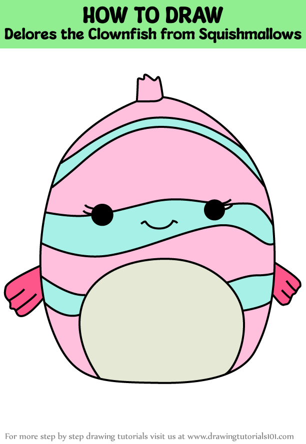 How to Draw Delores the Clownfish from Squishmallows (Squishmallows ...