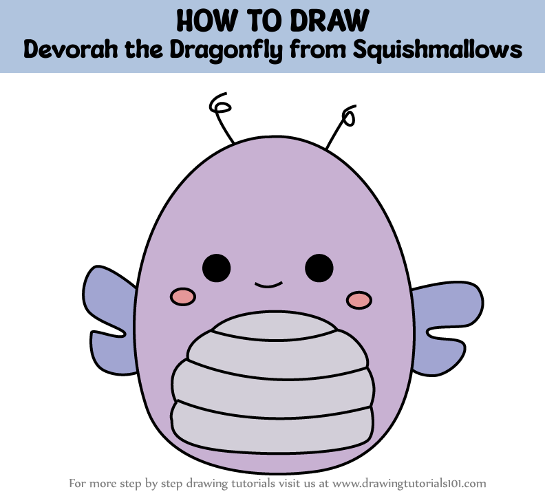 How to Draw Devorah the Dragonfly from Squishmallows (Squishmallows ...