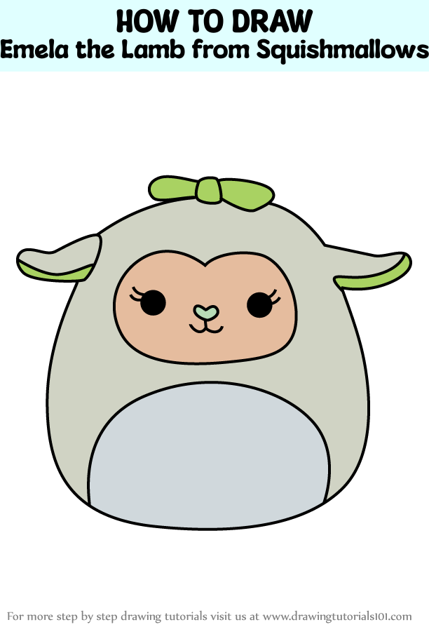 How to Draw Emela the Lamb from Squishmallows (Squishmallows) Step by Step | DrawingTutorials101.com