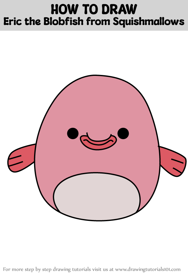 How to Draw Eric the Blobfish from Squishmallows (Squishmallows) Step by Step ...
