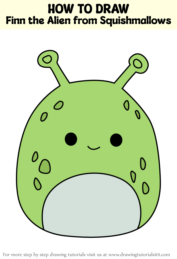 How to Draw Finn the Alien from Squishmallows (Squishmallows) Step by ...
