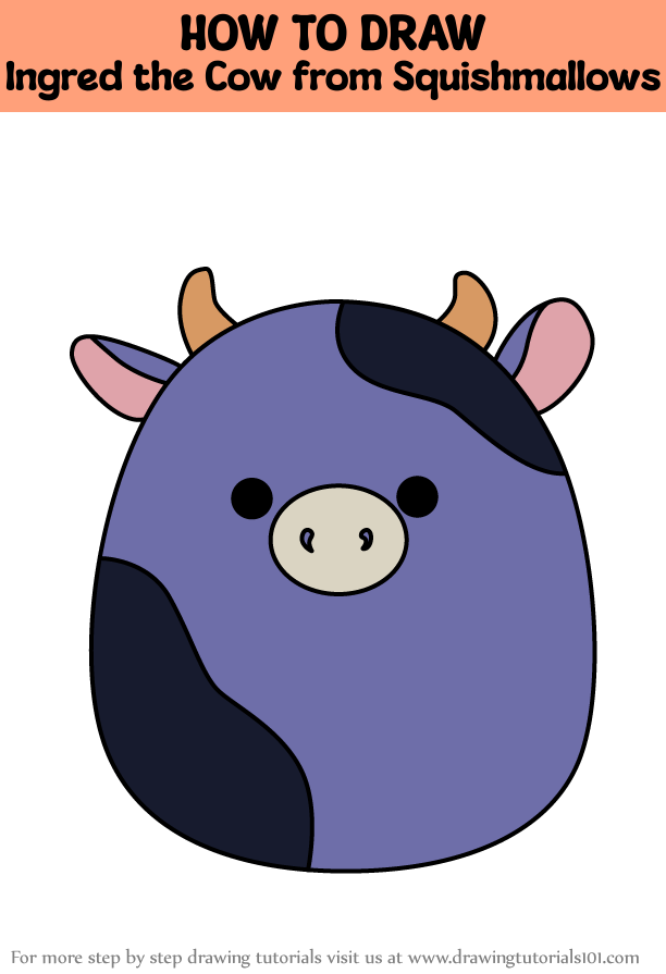 How to Draw Ingred the Cow from Squishmallows (Squishmallows) Step by ...