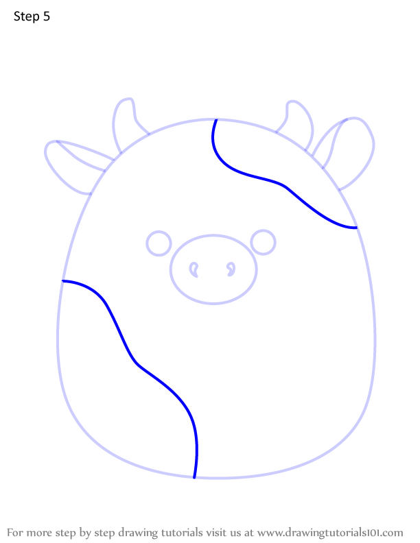 How to Draw Ingred the Cow from Squishmallows (Squishmallows) Step by ...