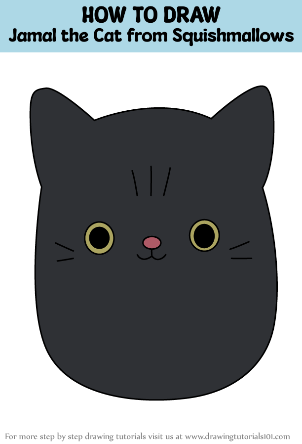 How to Draw Jamal the Cat from Squishmallows (Squishmallows) Step by ...