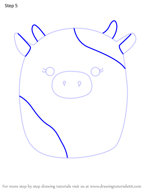 How to Draw Kalina the Cow from Squishmallows (Squishmallows) Step by ...