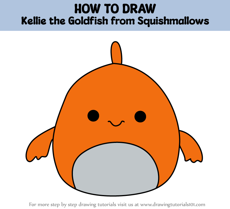 How to Draw Kellie the Goldfish from Squishmallows (Squishmallows) Step ...