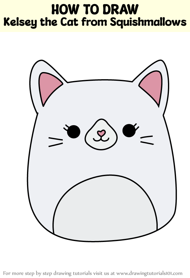 How to Draw Kelsey the Cat from Squishmallows (Squishmallows) Step by ...