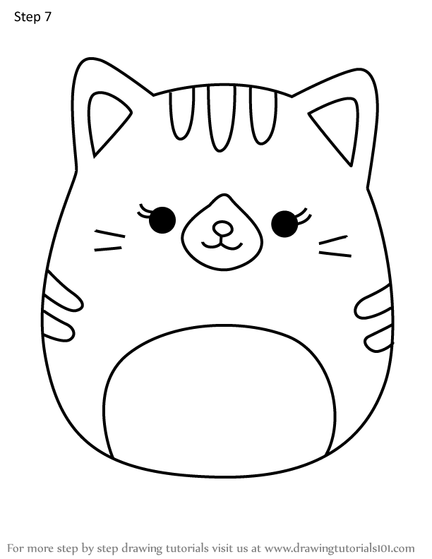How to Draw Laura the Cat from Squishmallows (Squishmallows) Step by ...