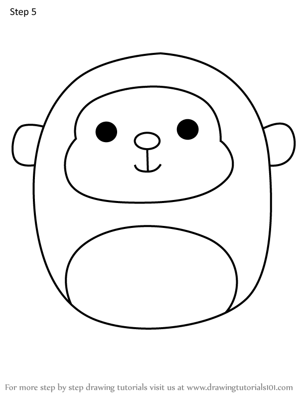 How to Draw Mark the Monkey from Squishmallows (Squishmallows) Step by ...