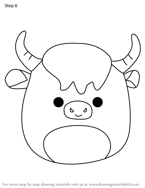 How to Draw Marshal the Highland Cow from Squishmallows (Squishmallows ...