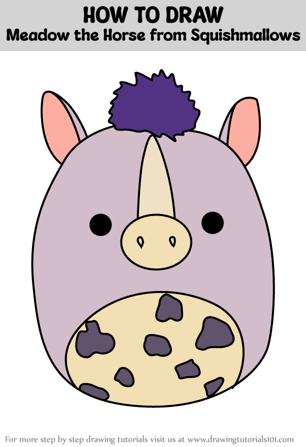 How to Draw Meadow the Horse from Squishmallows (Squishmallows) Step by ...