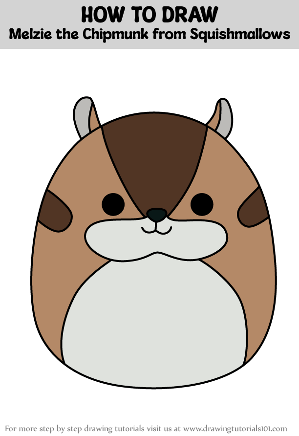 How to Draw Melzie the Chipmunk from Squishmallows (Squishmallows) Step ...