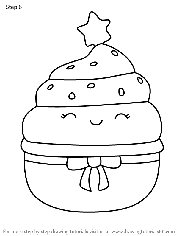 How to Draw Myla the Cupcake from Squishmallows (Squishmallows) Step by ...
