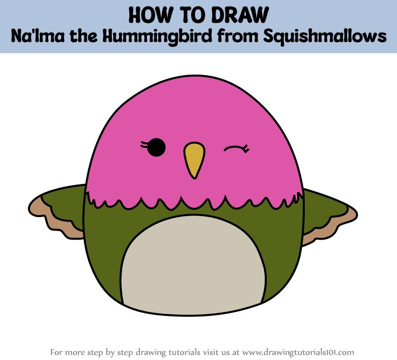 How to Draw Na'lma the Hummingbird from Squishmallows (Squishmallows ...
