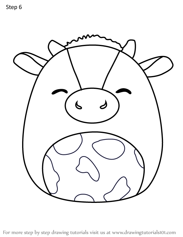 How to Draw Nassim the Cow from Squishmallows (Squishmallows) Step by ...