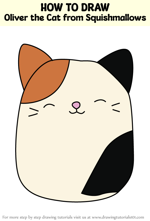How to Draw Oliver the Cat from Squishmallows (Squishmallows) Step by ...