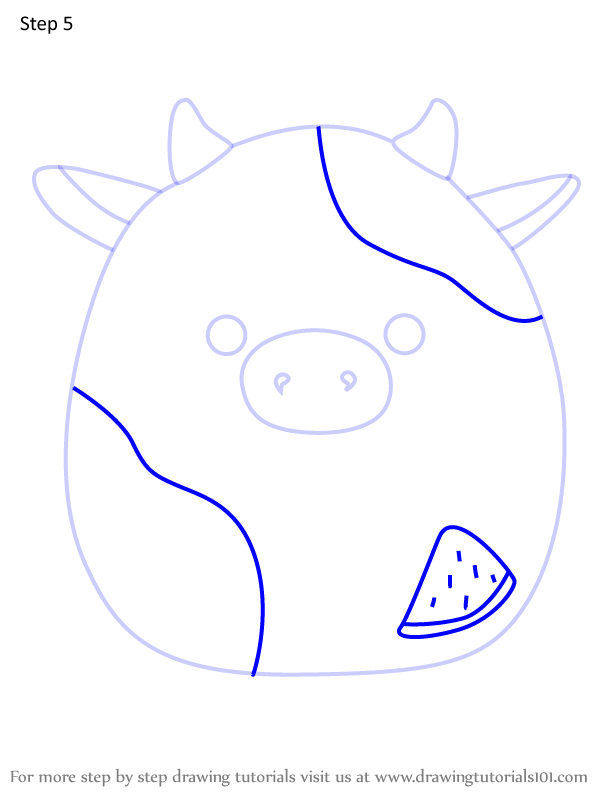 How to Draw Oola the Watermelon Cow from Squishmallows (Squishmallows ...