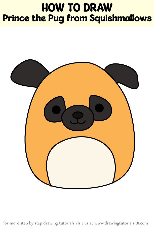 How to Draw Prince the Pug from Squishmallows (Squishmallows) Step by ...