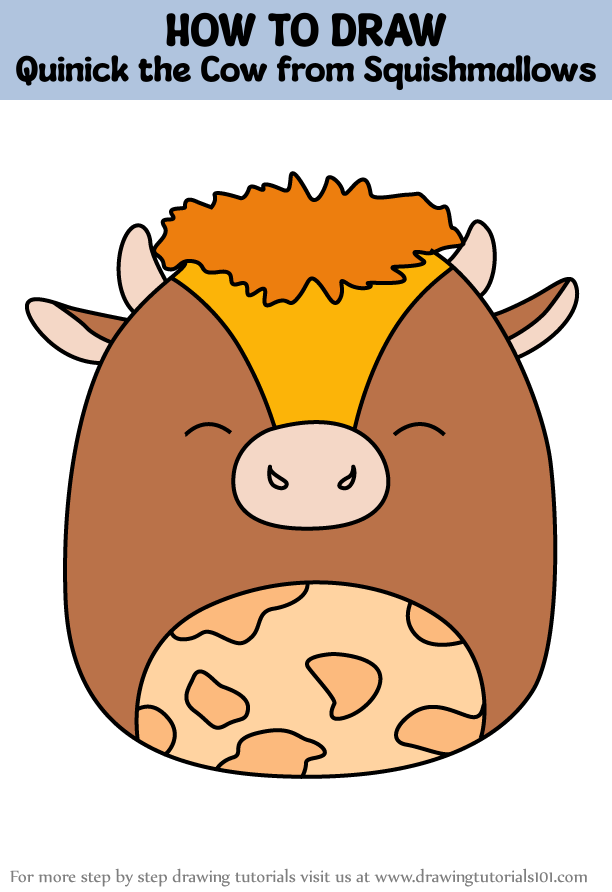 How to Draw Quinick the Cow from Squishmallows (Squishmallows) Step by ...