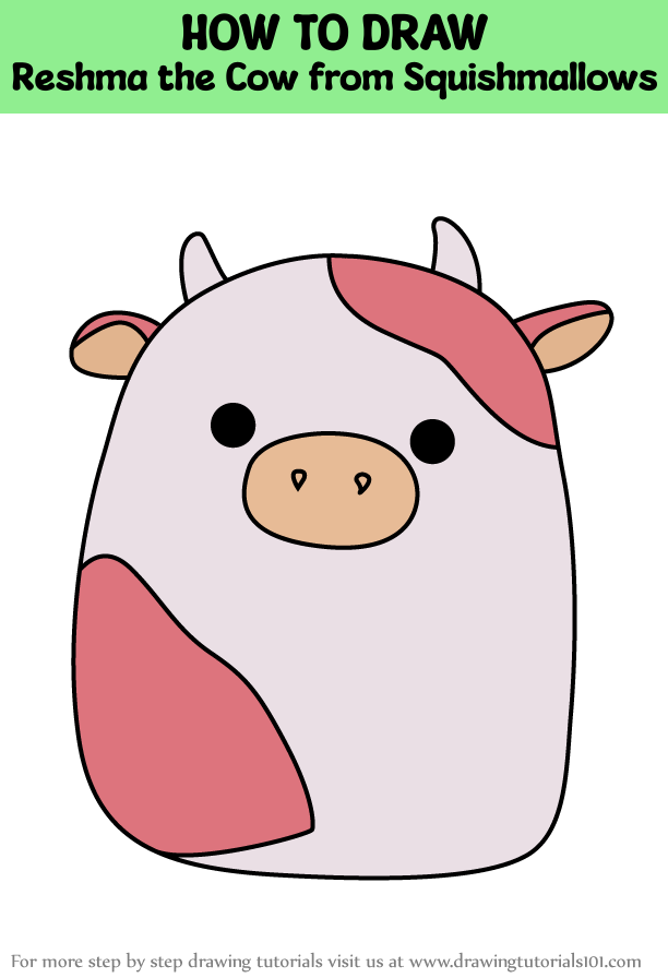 How to Draw Reshma the Cow from Squishmallows (Squishmallows) Step by ...