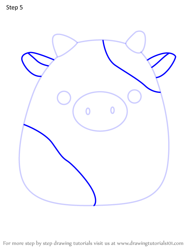 How to Draw Ronnie the Cow from Squishmallows (Squishmallows) Step by ...
