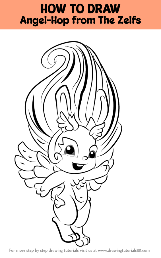 How to Draw Angel-Hop from The Zelfs (The Zelfs) Step by Step ...