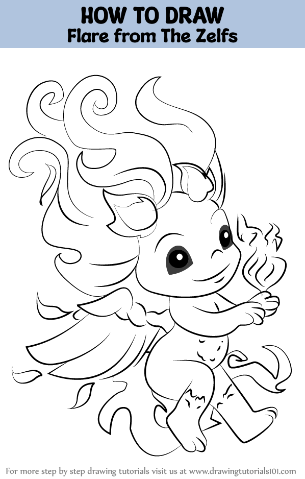 How to Draw Flare from The Zelfs (The Zelfs) Step by Step ...