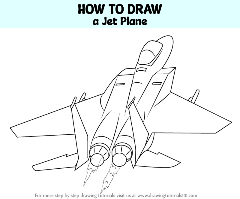 How To Draw A Jet Plane Airplanes Step By Step DrawingTutorials101