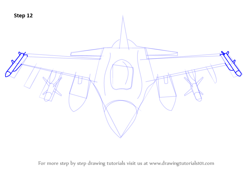 How to Draw F16 Fighting Falcon (Fighter Jets) Step by Step ...
