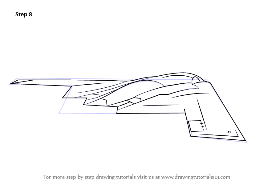 How to Draw Stealth Bomber (Military) Step by Step ...